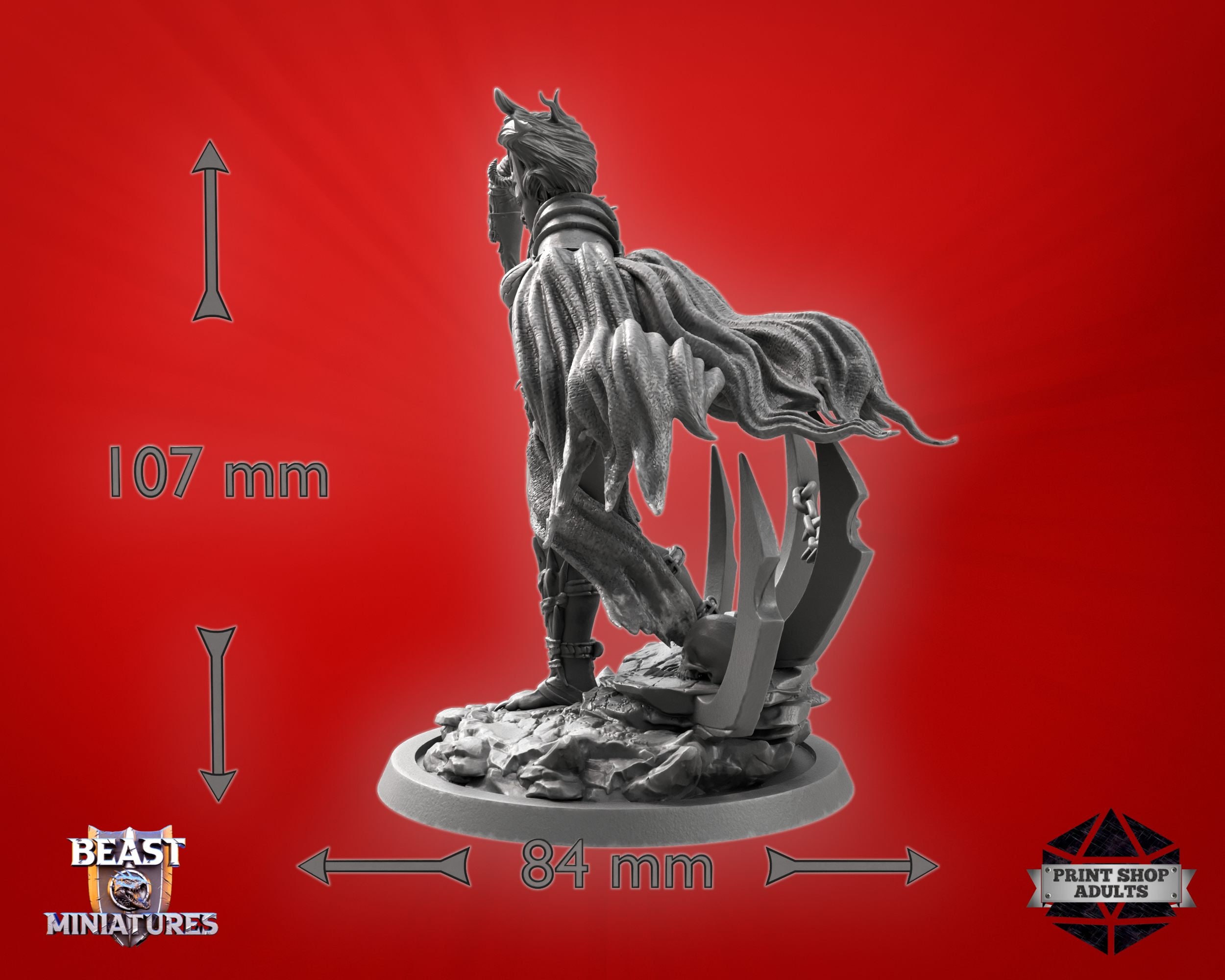 Orc Sorceress Miniature Half Orc Mage Figure Highly Detailed 3D Print ...