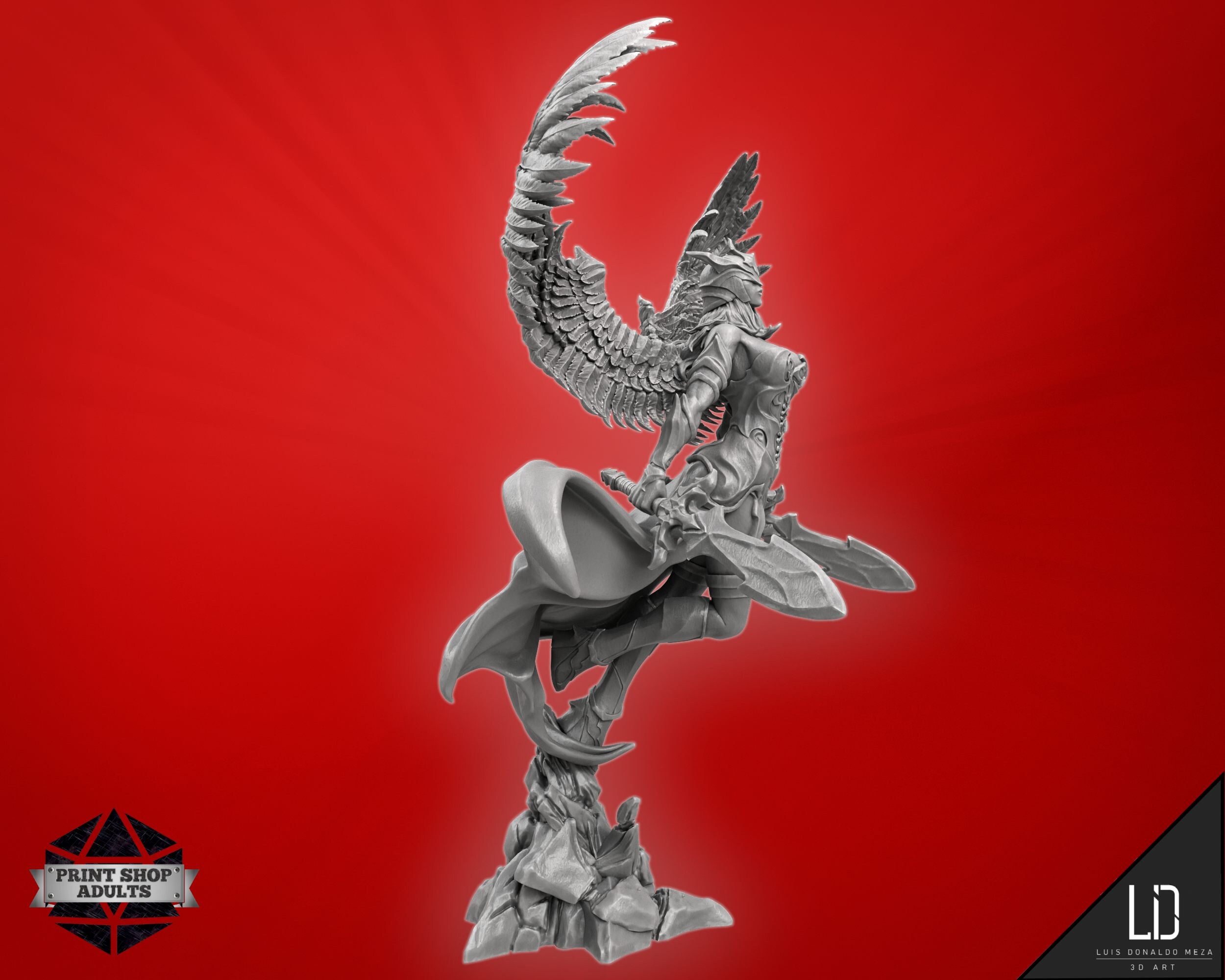 Valkyrie Warrior Miniature | Aasimar Paladin Miniature | Highly ...