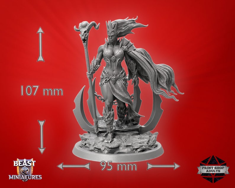 Orc Sorceress Miniature Half Orc Mage Figure Highly Detailed 3D Print ...