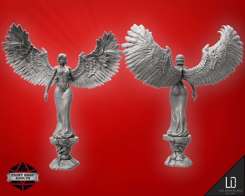 Angel Miniature Pretty Goddess Miniature 3D Print Miniatures 80mm - Etsy