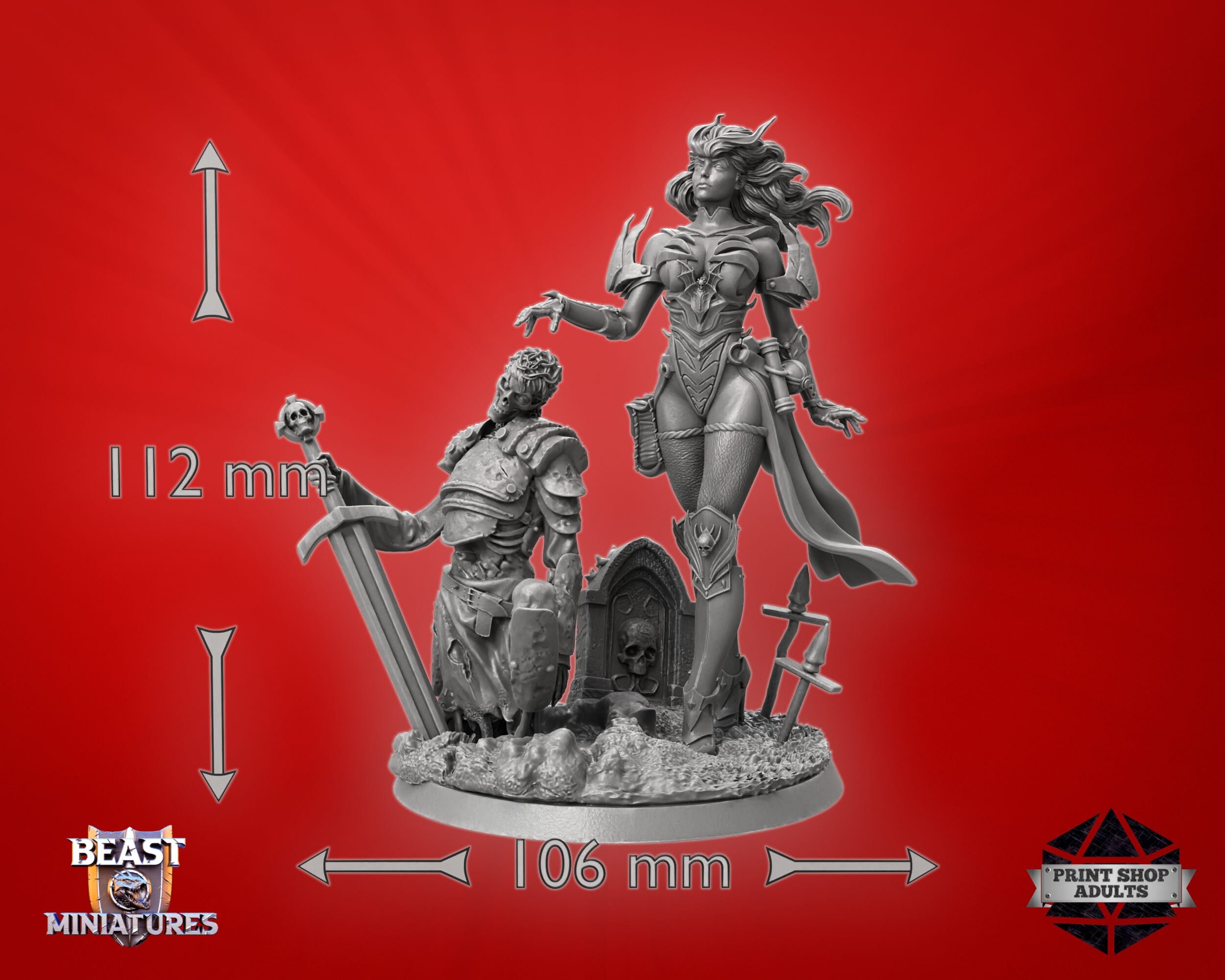 Necromancer Miniature Necromancer With Zombie Highly Detailed 3D Print ...