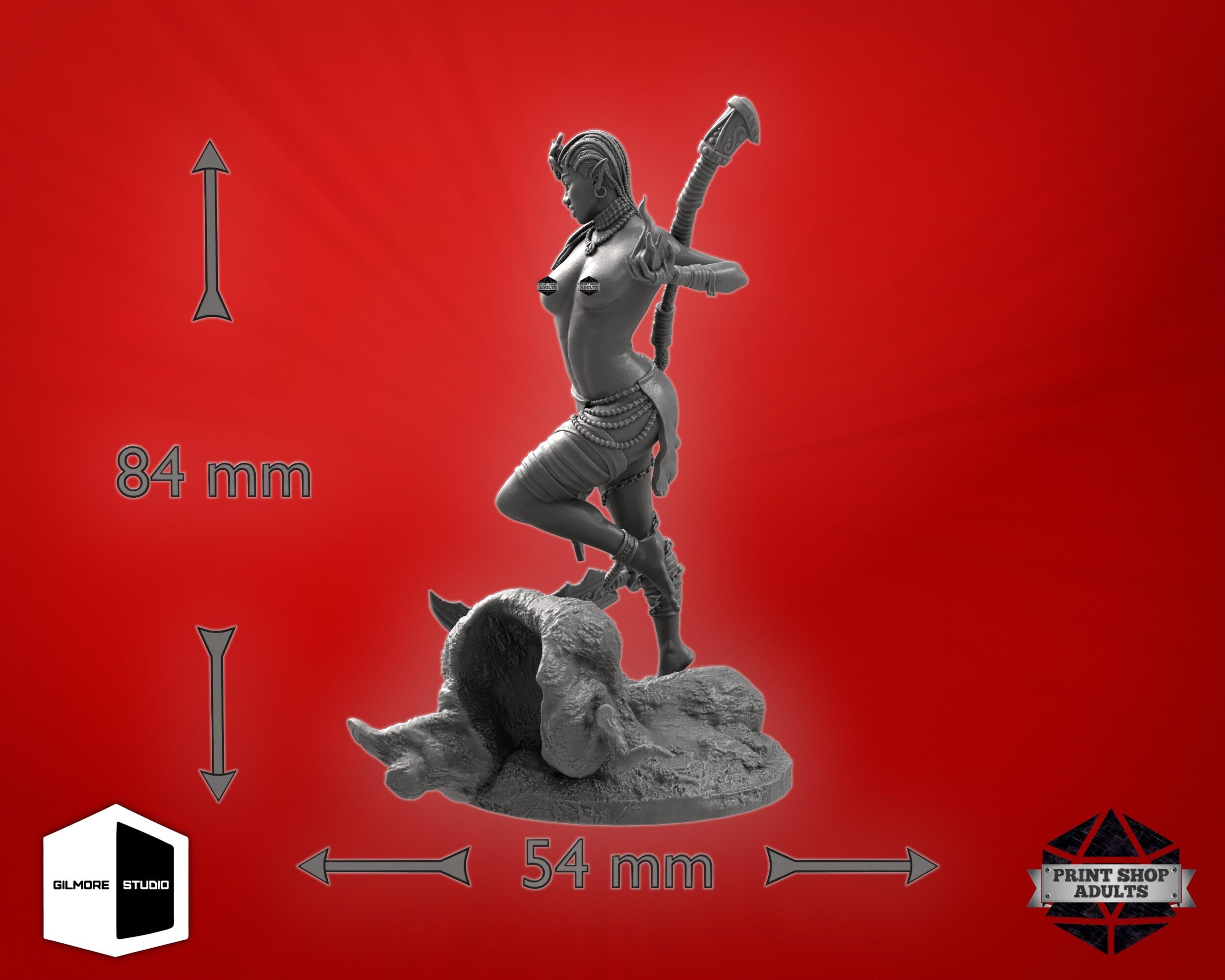 Demonic Fire Mage Miniature Demonic Scythe Girl Miniature SFW / NSFW ...