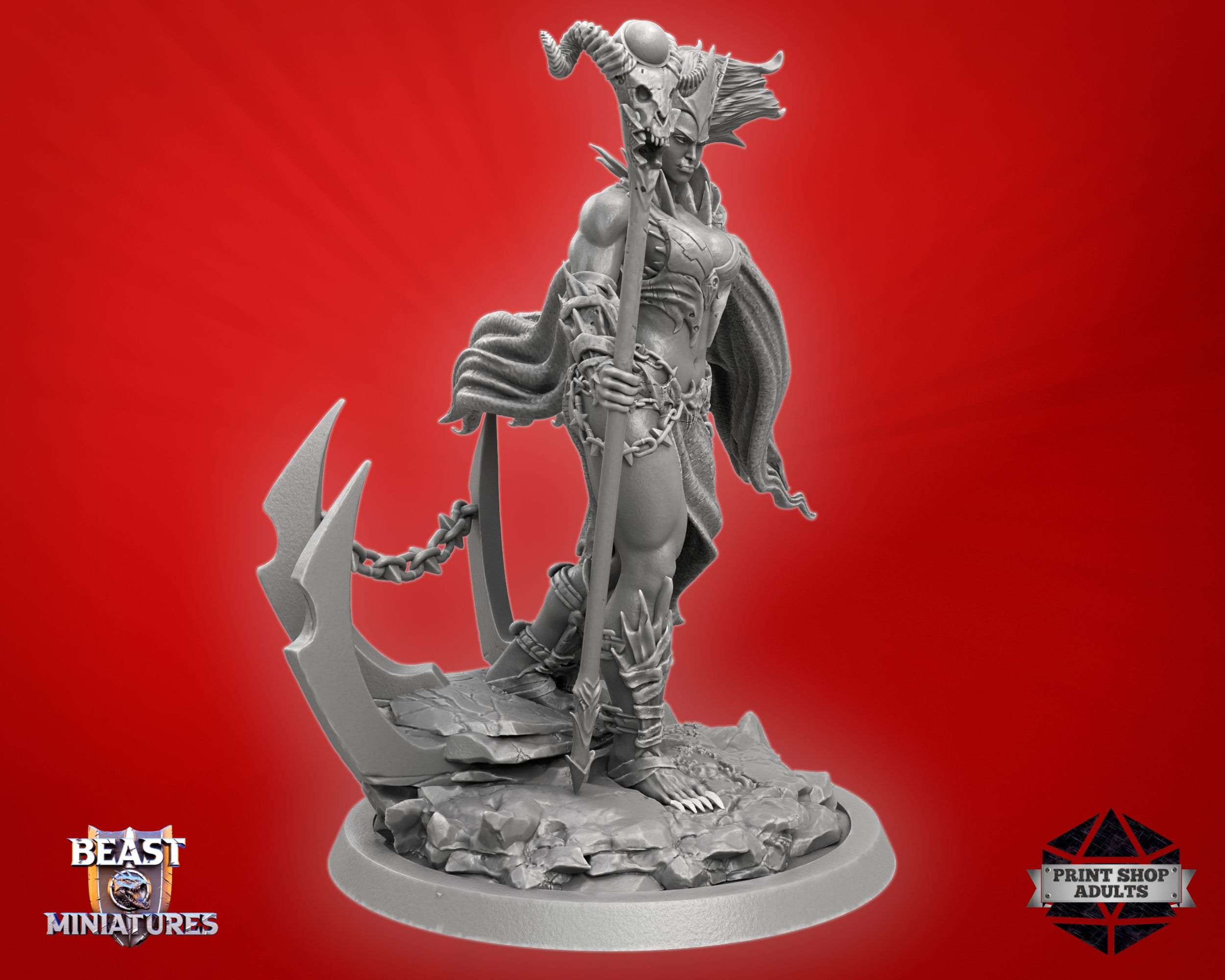 Orc Sorceress Miniature Half Orc Mage Figure Highly Detailed 3D Print ...