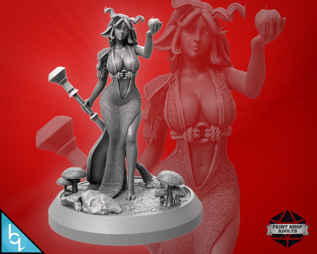 Satyr Mage Miniature | Female Faun Druid | 3D Resin Print | NSFW Figure | Sexy SFW Figure | 75 ...