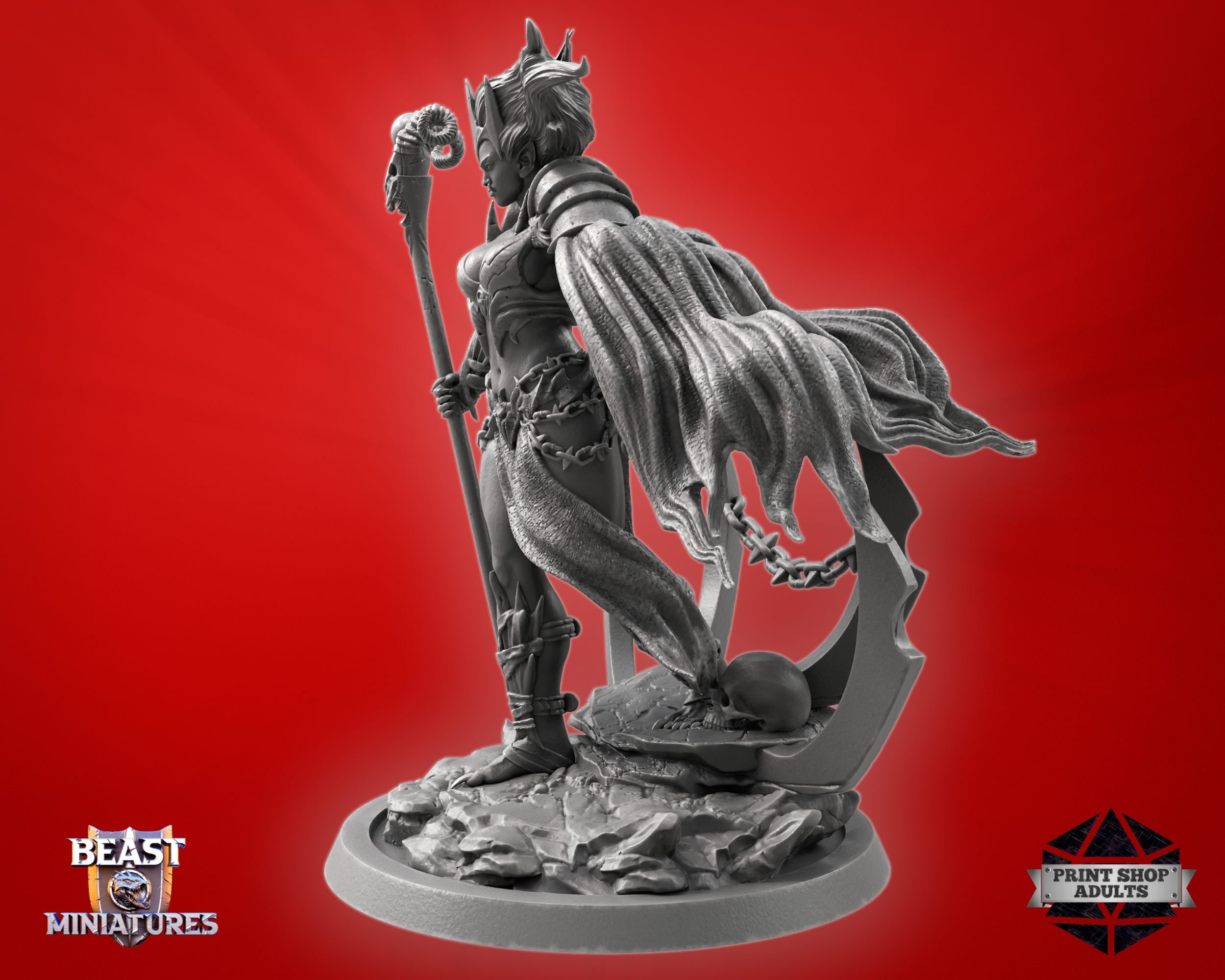 Orc Sorceress Miniature Half Orc Mage Figure Highly Detailed 3D Print ...