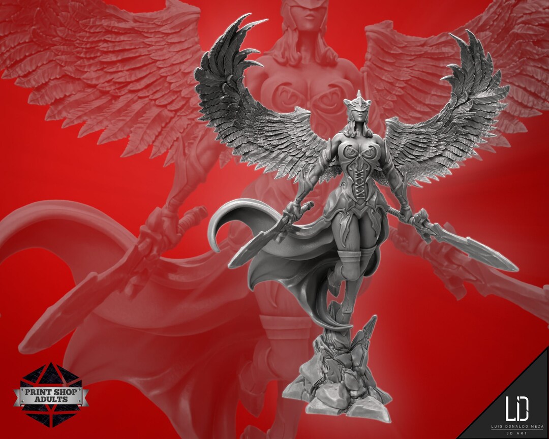Valkyrie Warrior Miniature | Aasimar Paladin Miniature | Highly ...