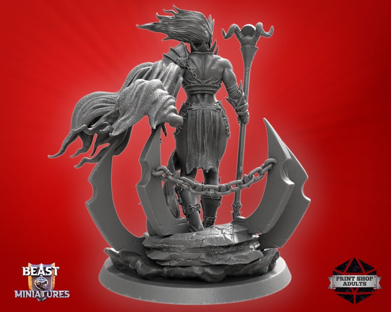 Orc Sorceress Miniature Half Orc Mage Figure Highly Detailed 3D Print ...