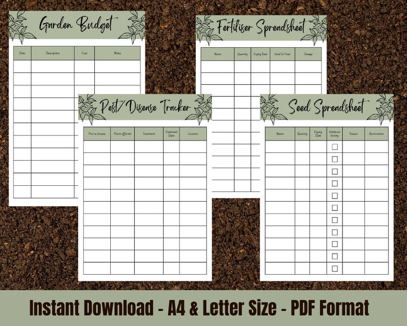 Garden Planner Printable Gardening Diary, Gardening Journal, Garden ...