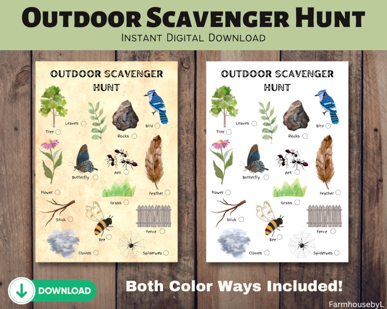 Outdoor Scavenger Hunt for Kids, Kids Scavenger Hunt, Outdoor ...