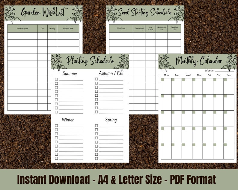 Garden Planner Printable Gardening Diary, Gardening Journal, Garden ...