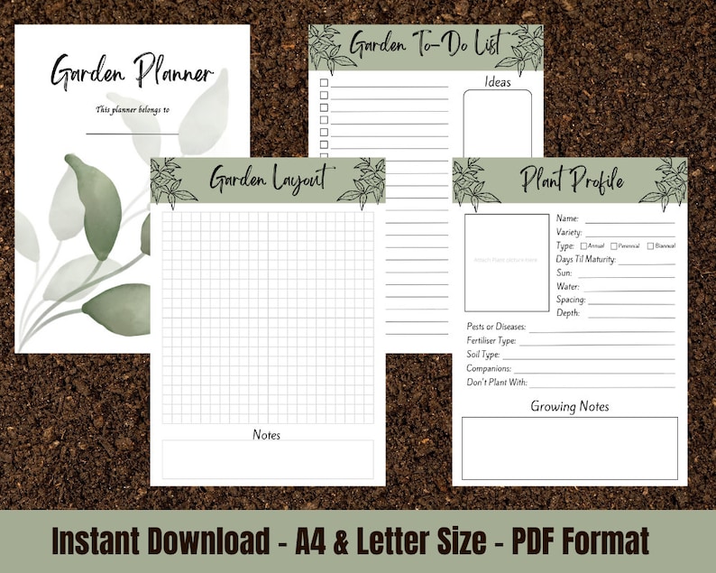 Garden Planner Printable Gardening Diary Gardening Journal - Etsy