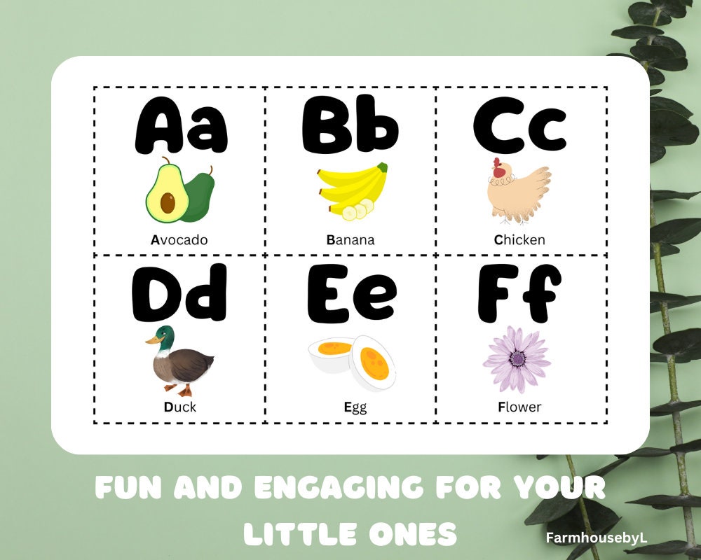 Alphabet Flash Cards Garden/outdoor Themed, Preschool - Kindergarten ...