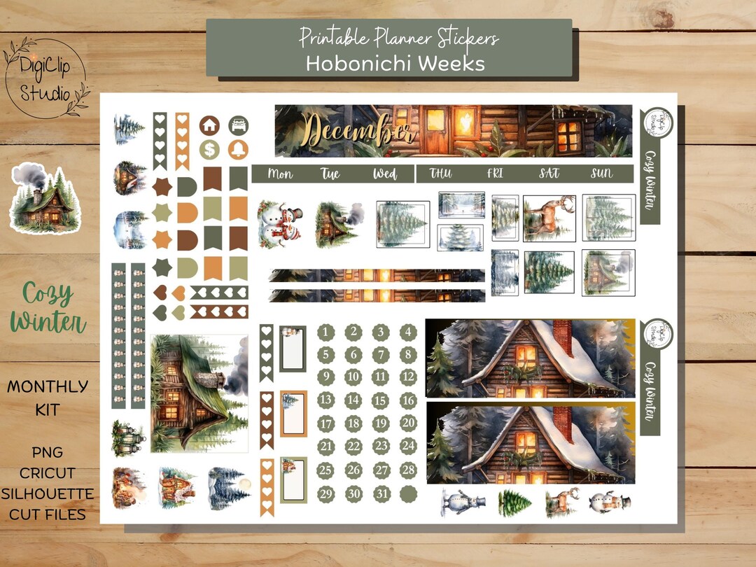 Cozy Winter Hobonichi Stickers Weeks Monthly Kit, Hobonichi Weeks ...