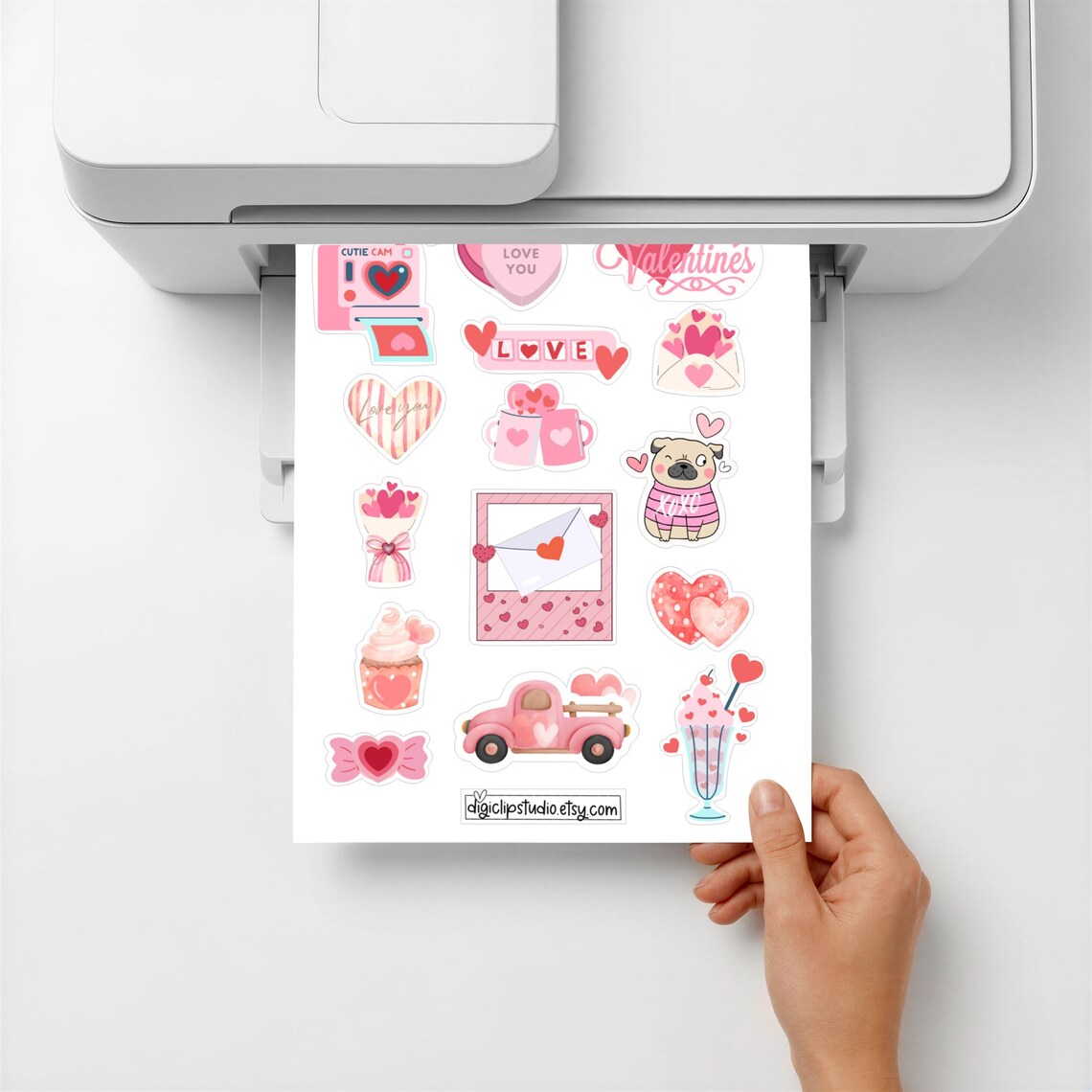 Love Printable Journal Stickers | Cricut | Silhouette | Heart ...