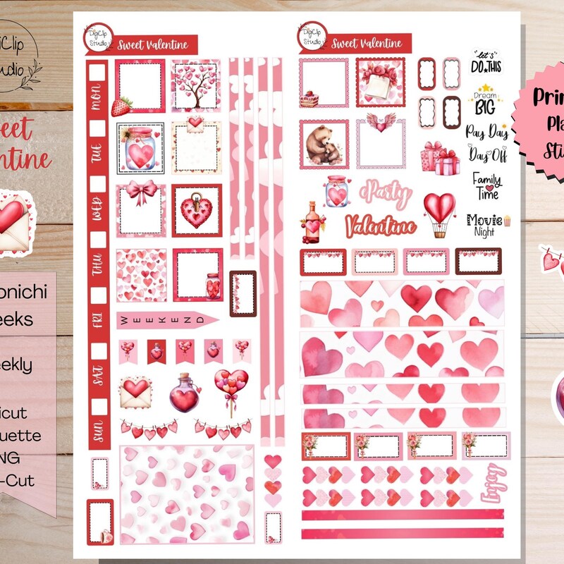 February Stickers - Etsy