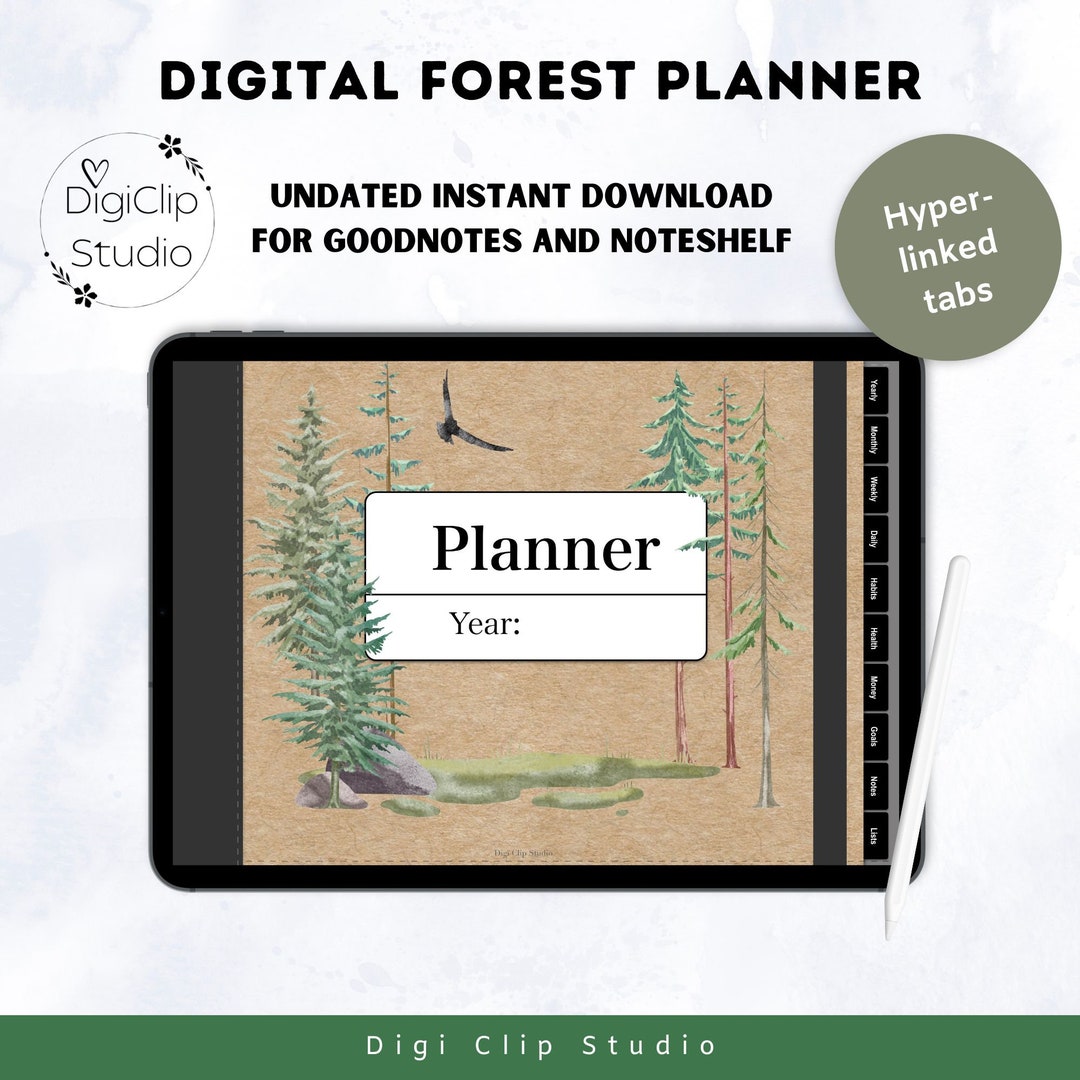 Simple Digital Planner Forest Goodnotes | PDF | With Links, Digital ...