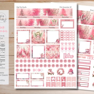 Pink December Happy Planner Stickers Classic Monthly Kit Printable ...