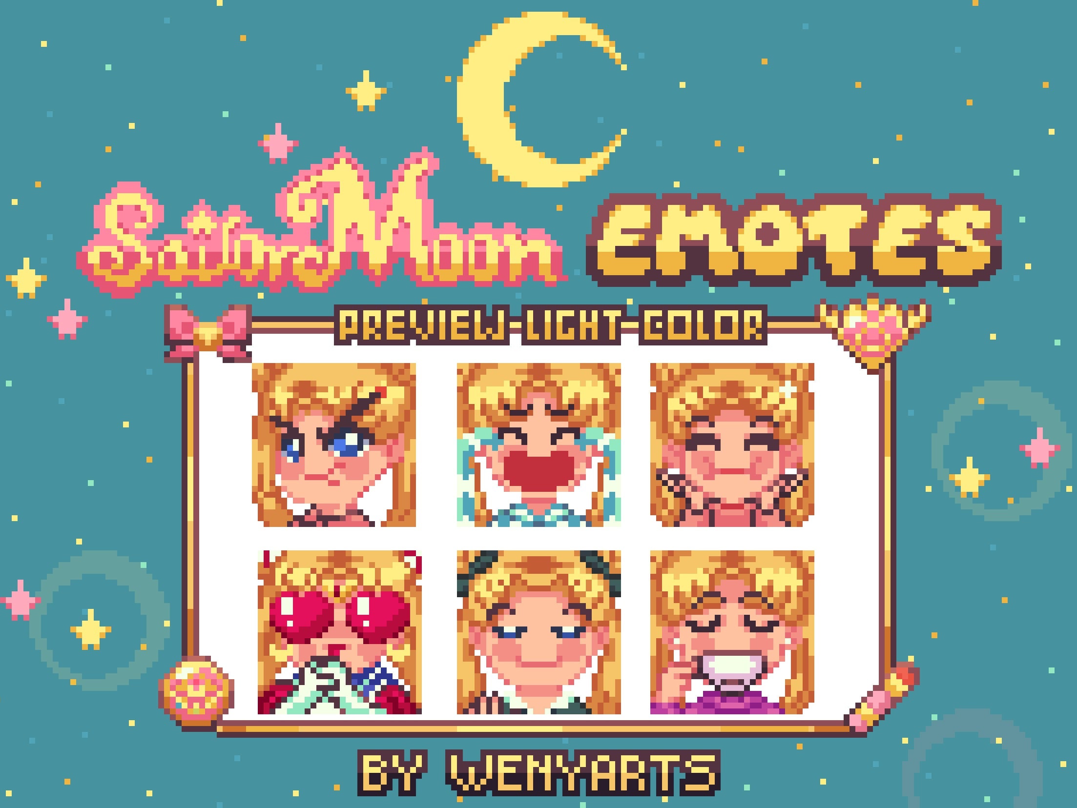 Pack Animated Emotes Sailor Moon / 6 Cute Sailor Moon Emotes/ Stream ...
