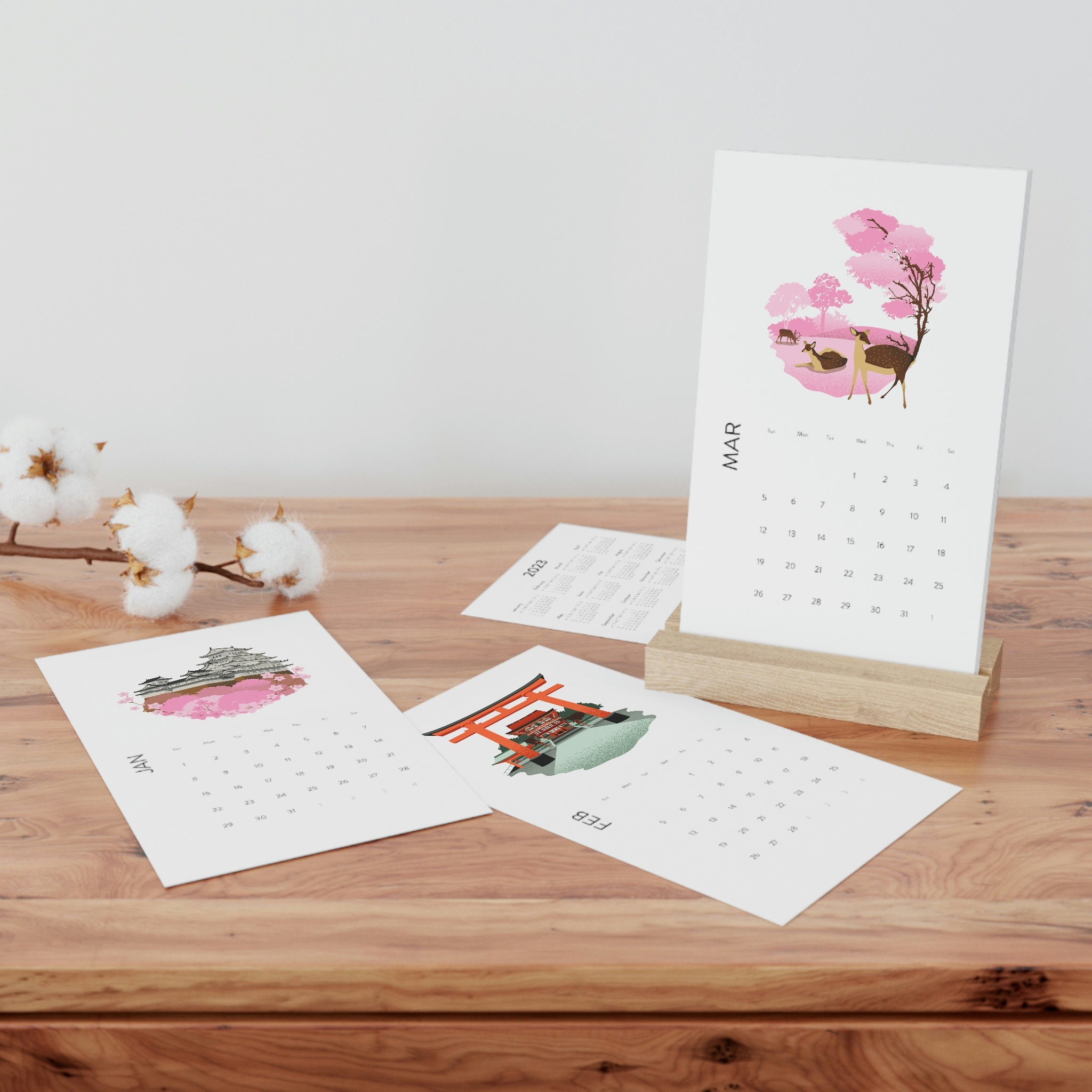 JAPANESE Desk Calendars Japanese Vintage Art Calendar 2023 - Etsy