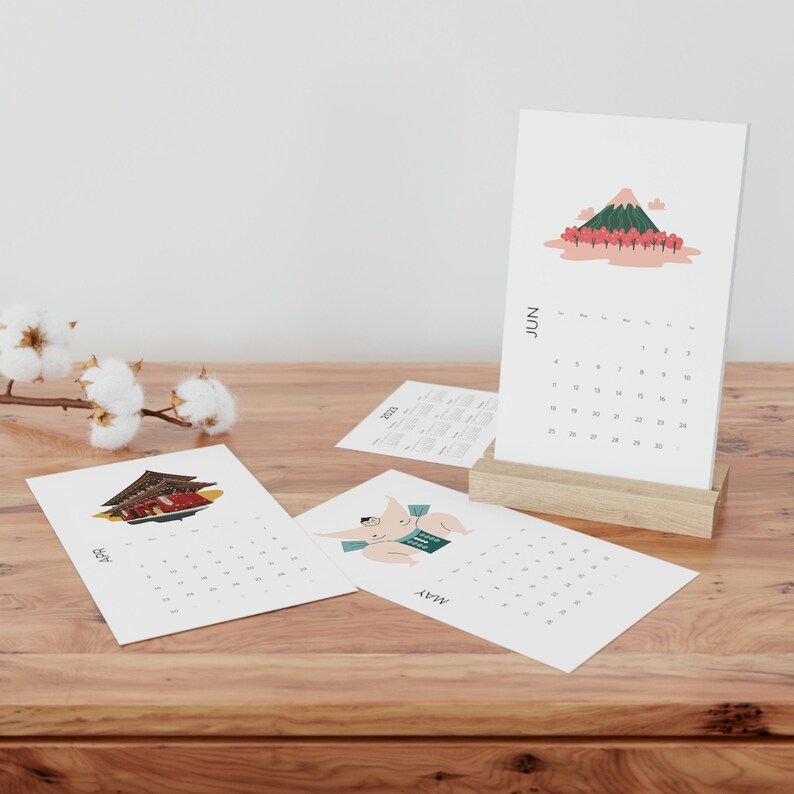 JAPANESE Desk Calendars Japanese Vintage Art Calendar 2023 - Etsy