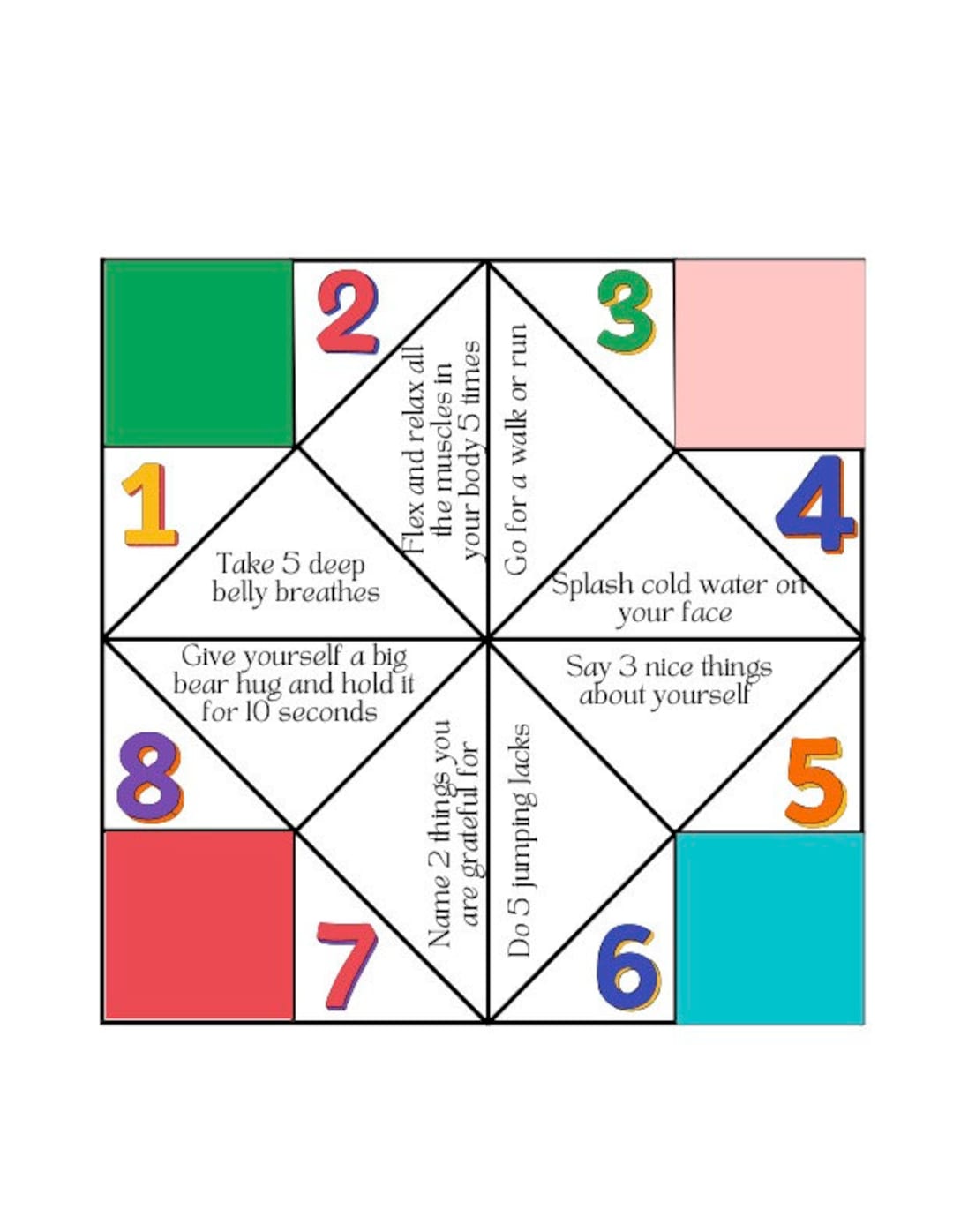 Coping Skills Fortune Teller - Etsy