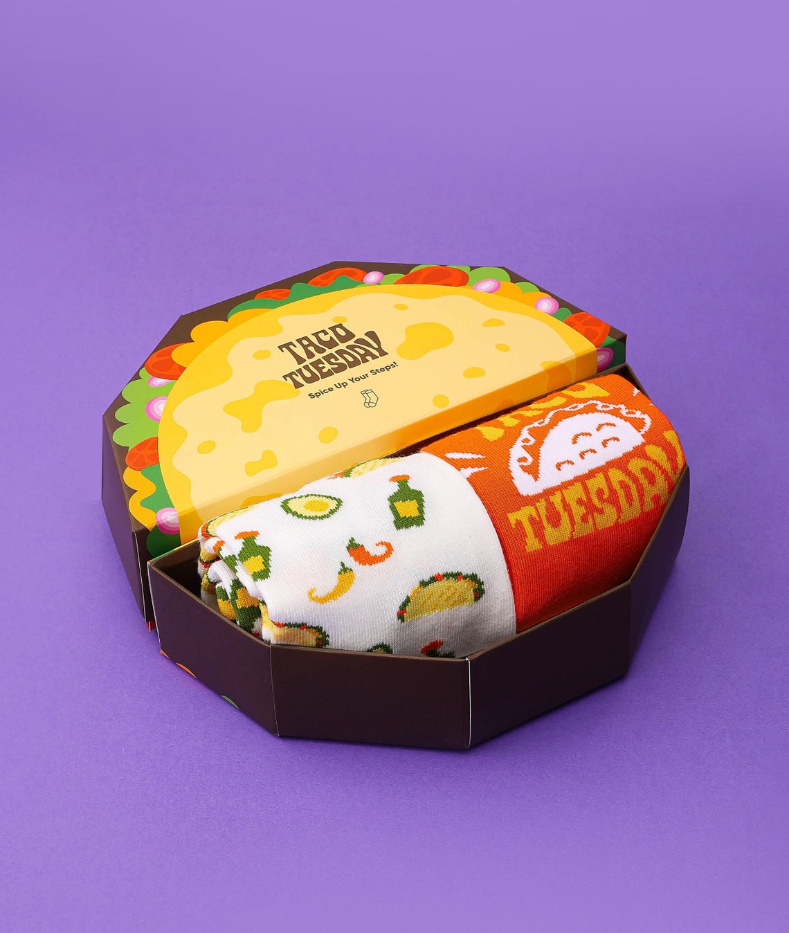 Taco Tuesday Socks Gift Box 2-pair Taco Socks Men's Novelty Socks Socks ...