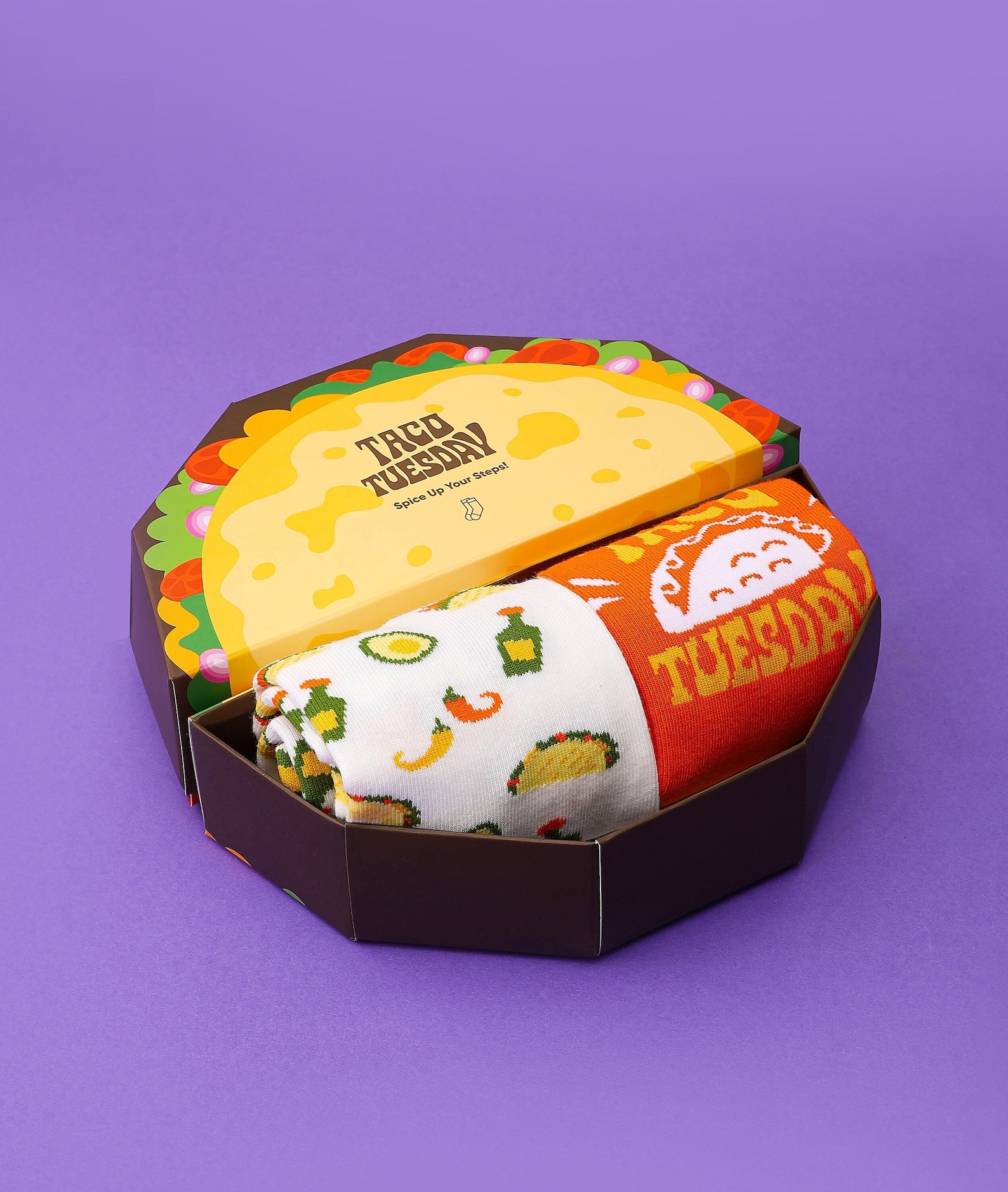 Taco Tuesday Socks Gift Box 2-pair Taco Socks Men's Novelty Socks Socks ...