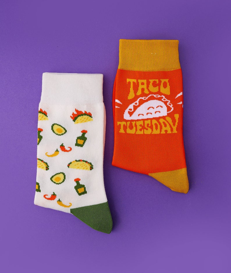 Taco Tuesday Socks Gift Box: Organic Cotton Novelty Socks - Etsy