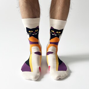 Kandinsky-inspired Cat Socks | 3 Pairs of Cat Socks in Gift Box ...