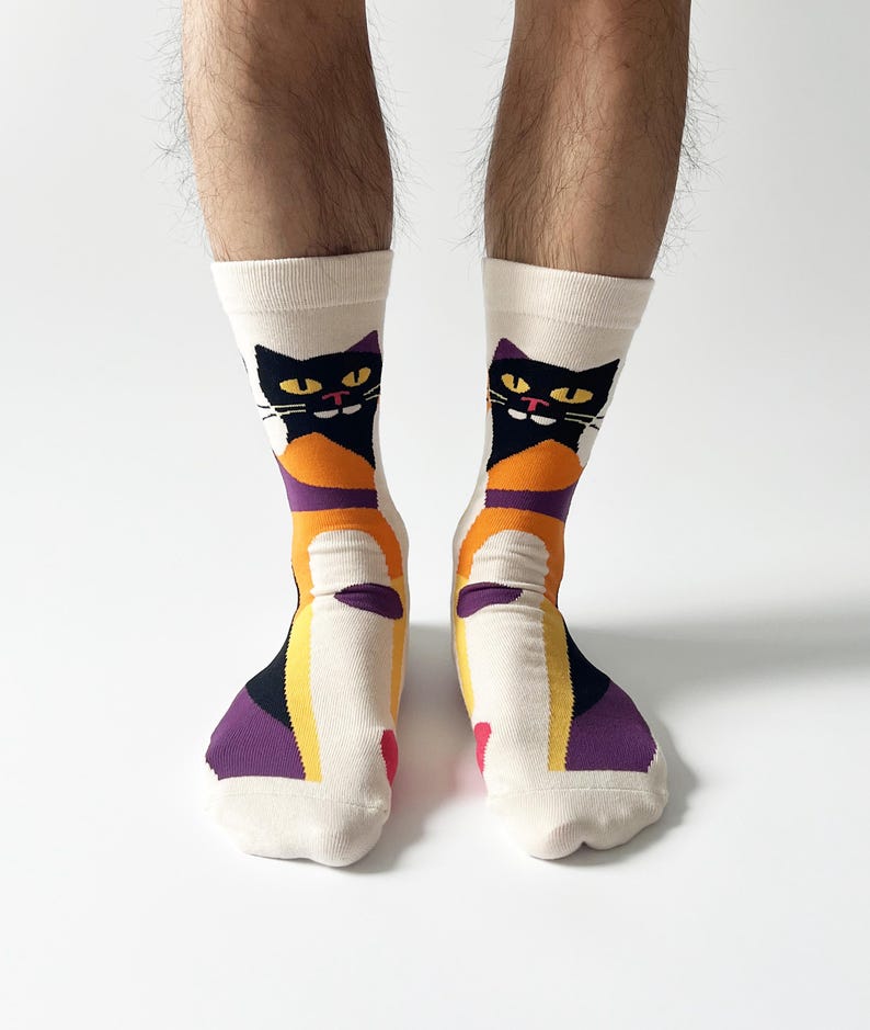 Kandinsky-inspired Cat Socks | 3 Pairs of Cat Socks in Gift Box ...