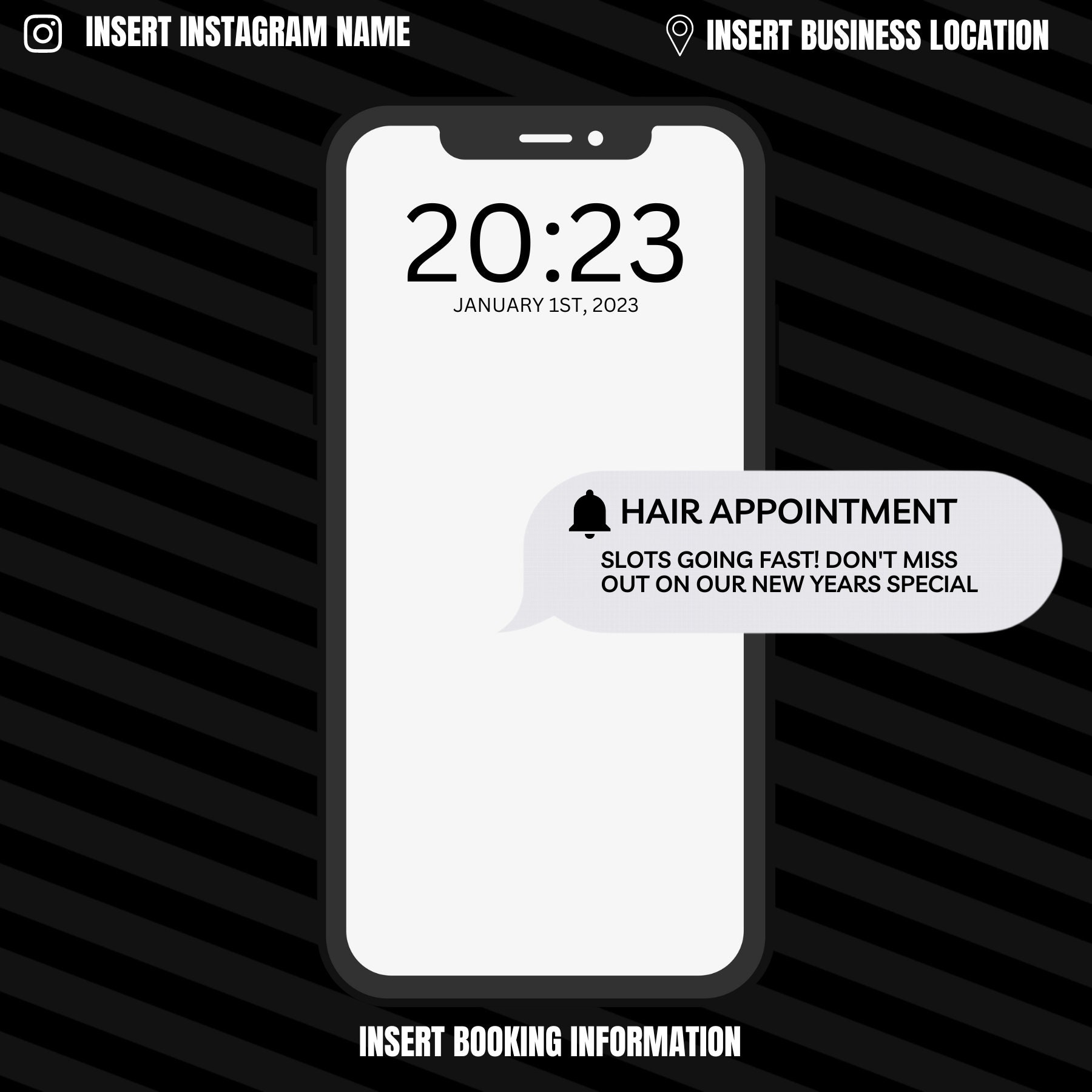 Hair Booking Template | Canva Template | iPhone Mockup Template | Book ...