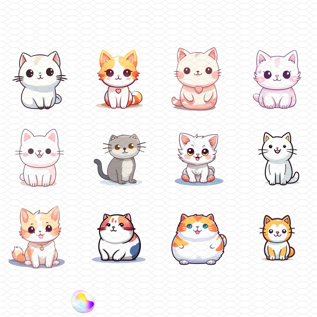 Cute Cat Sticker Sheet 2 Cute Cat Sticker Sheet Adorable Sticker ...