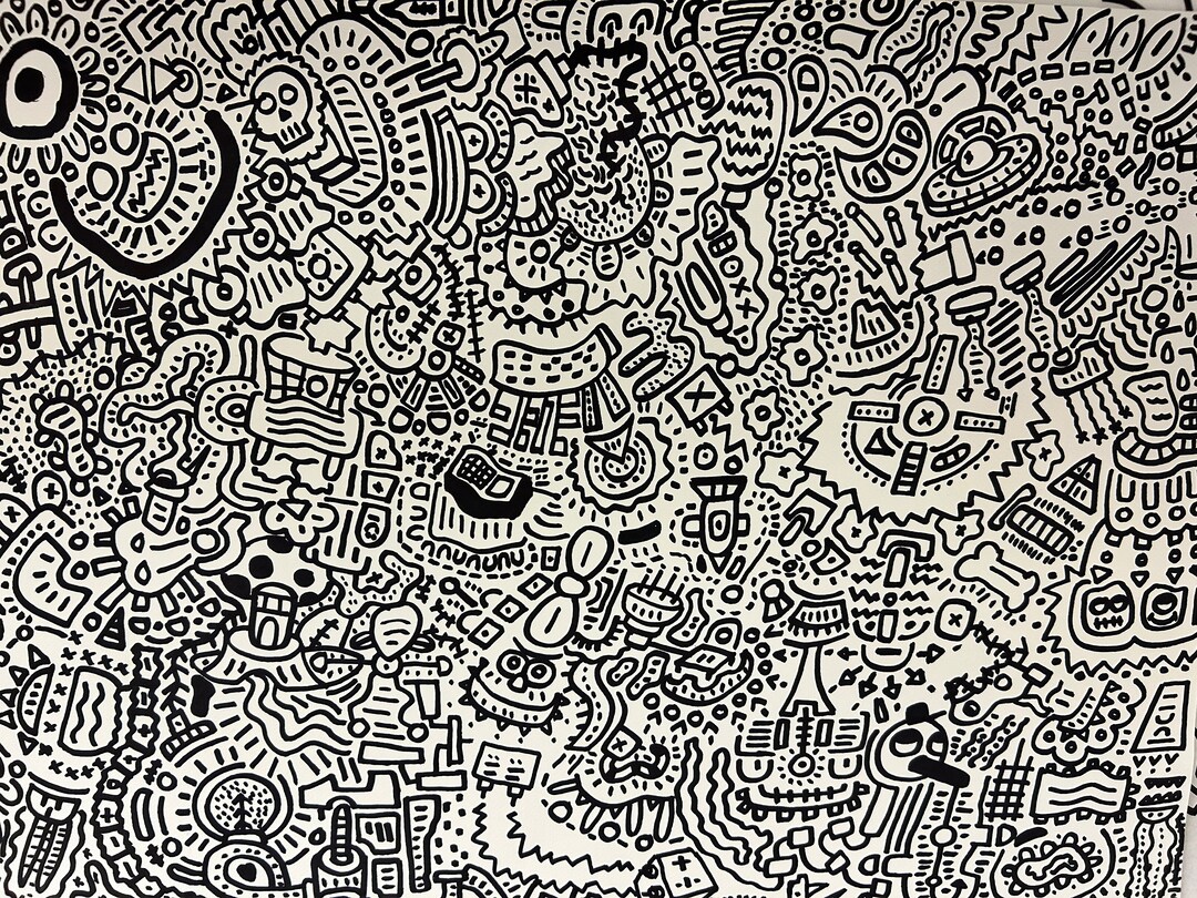 Doodle Art Drawing, Hand Drawn, Wall/living Room/office Decor - Etsy Canada
