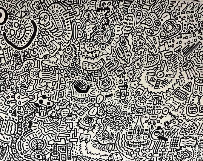Doodle Art Drawing, Hand Drawn, Wall/living Room/office Decor - Etsy
