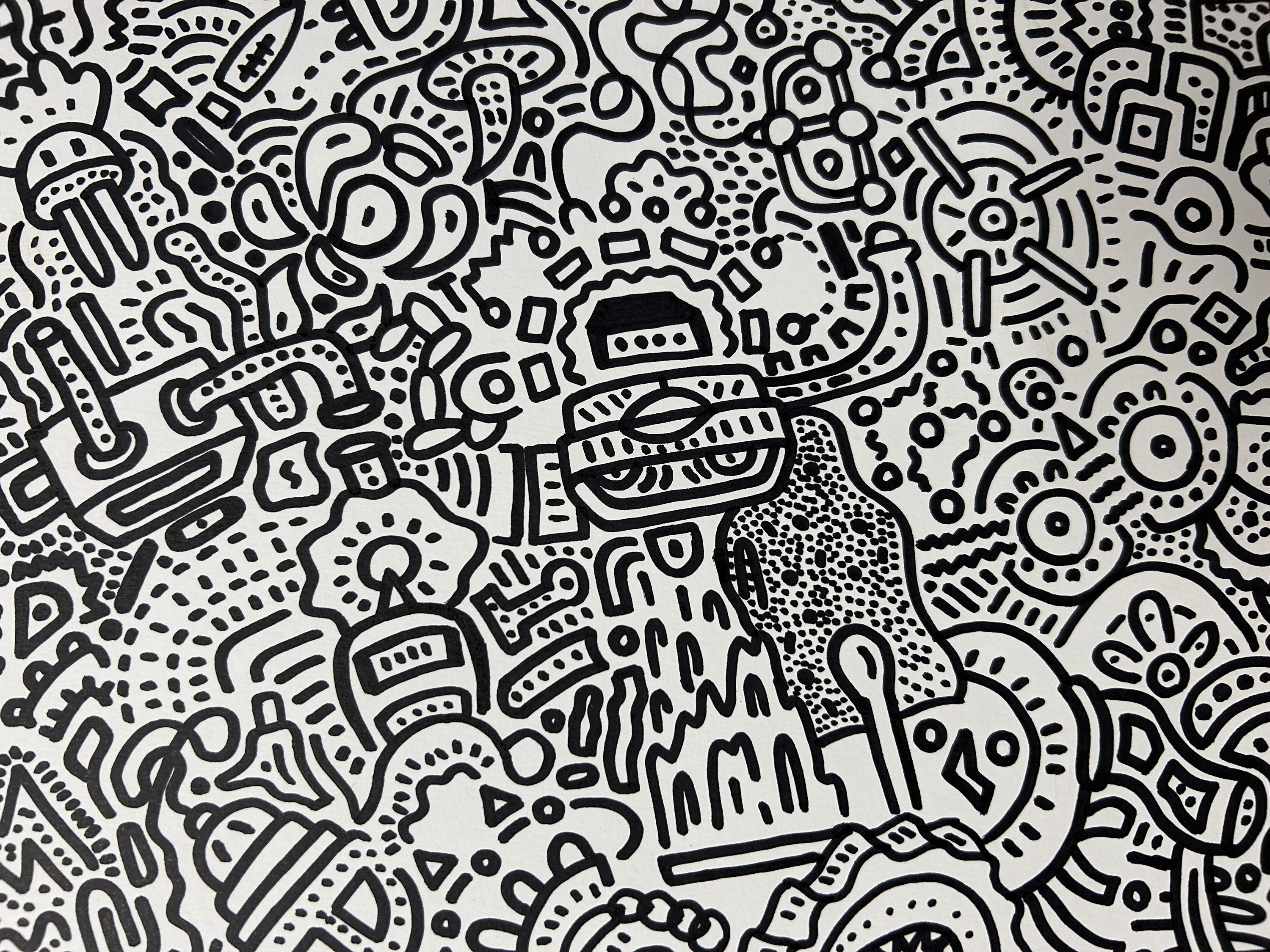 Doodle Art Drawing, Hand Drawn, Wall/living Room/office Decor - Etsy