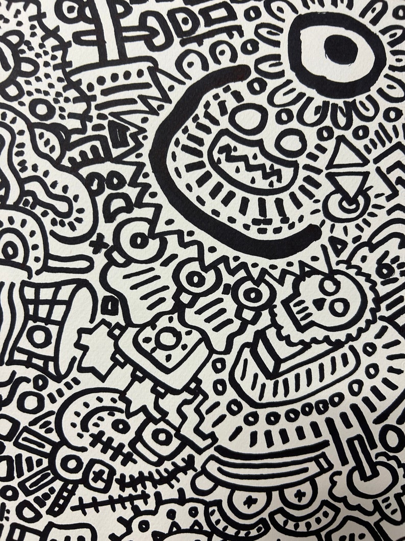 Doodle Art Drawing, Hand Drawn, Wall/living Room/office Decor - Etsy