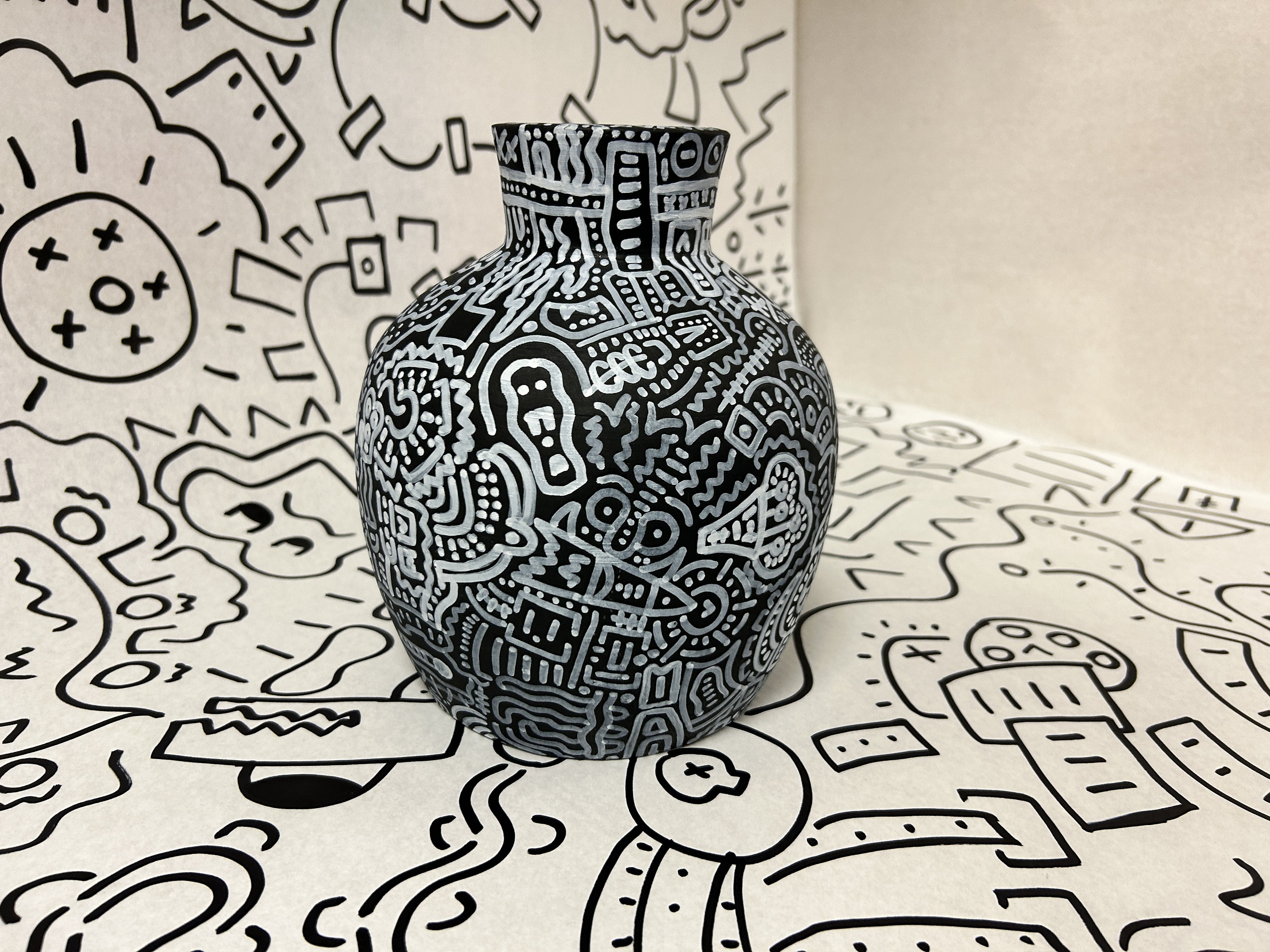 Doodle Art Vase/jug/statue - Etsy