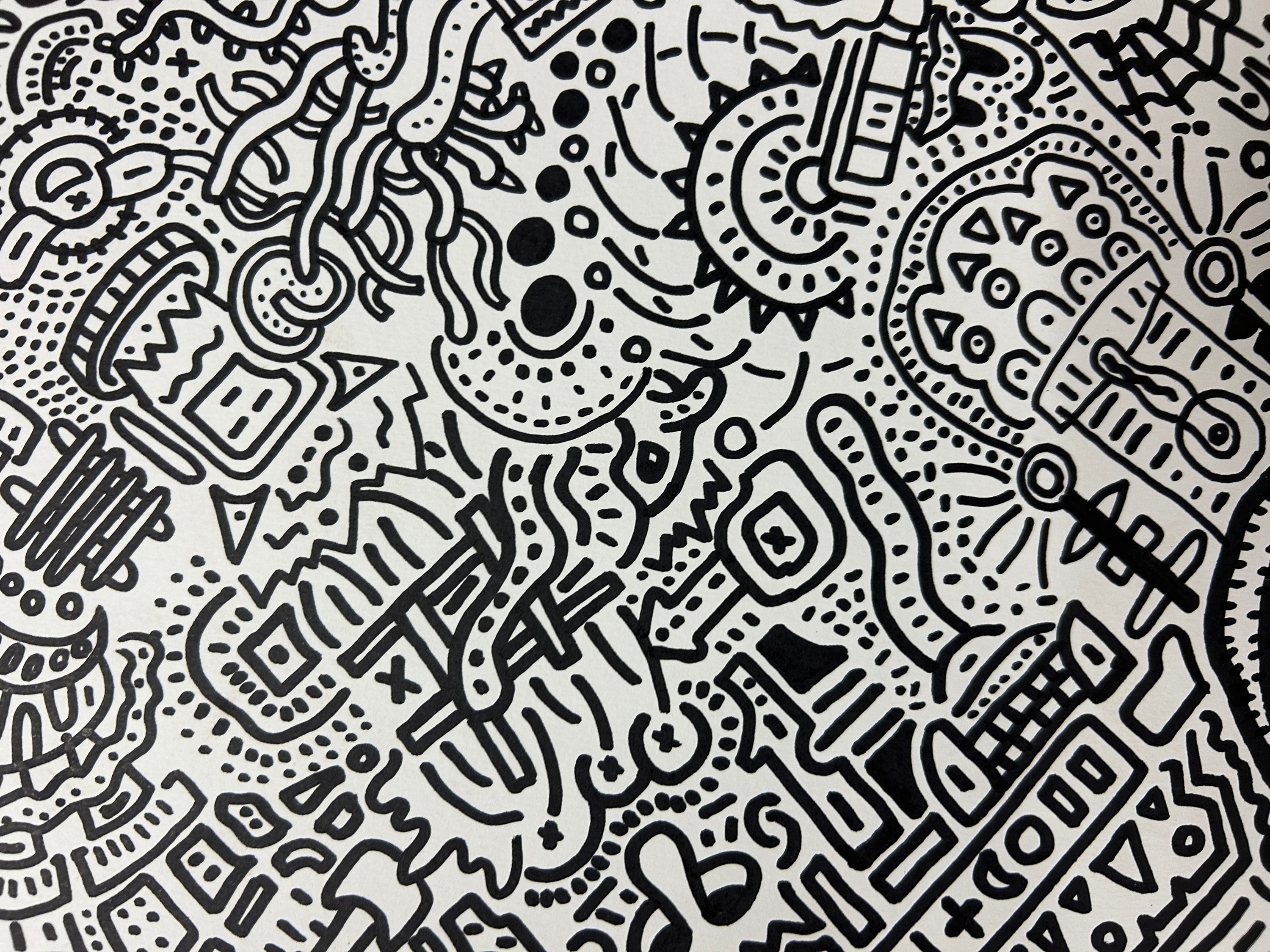 Doodle Art Drawing, Hand Drawn, Wall/living Room/office Decor - Etsy
