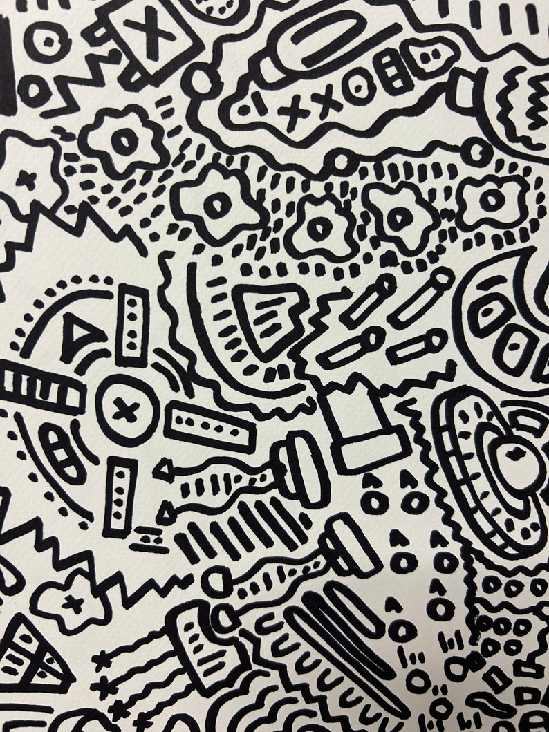Doodle Art Drawing, Hand Drawn, Wall/living Room/office Decor - Etsy