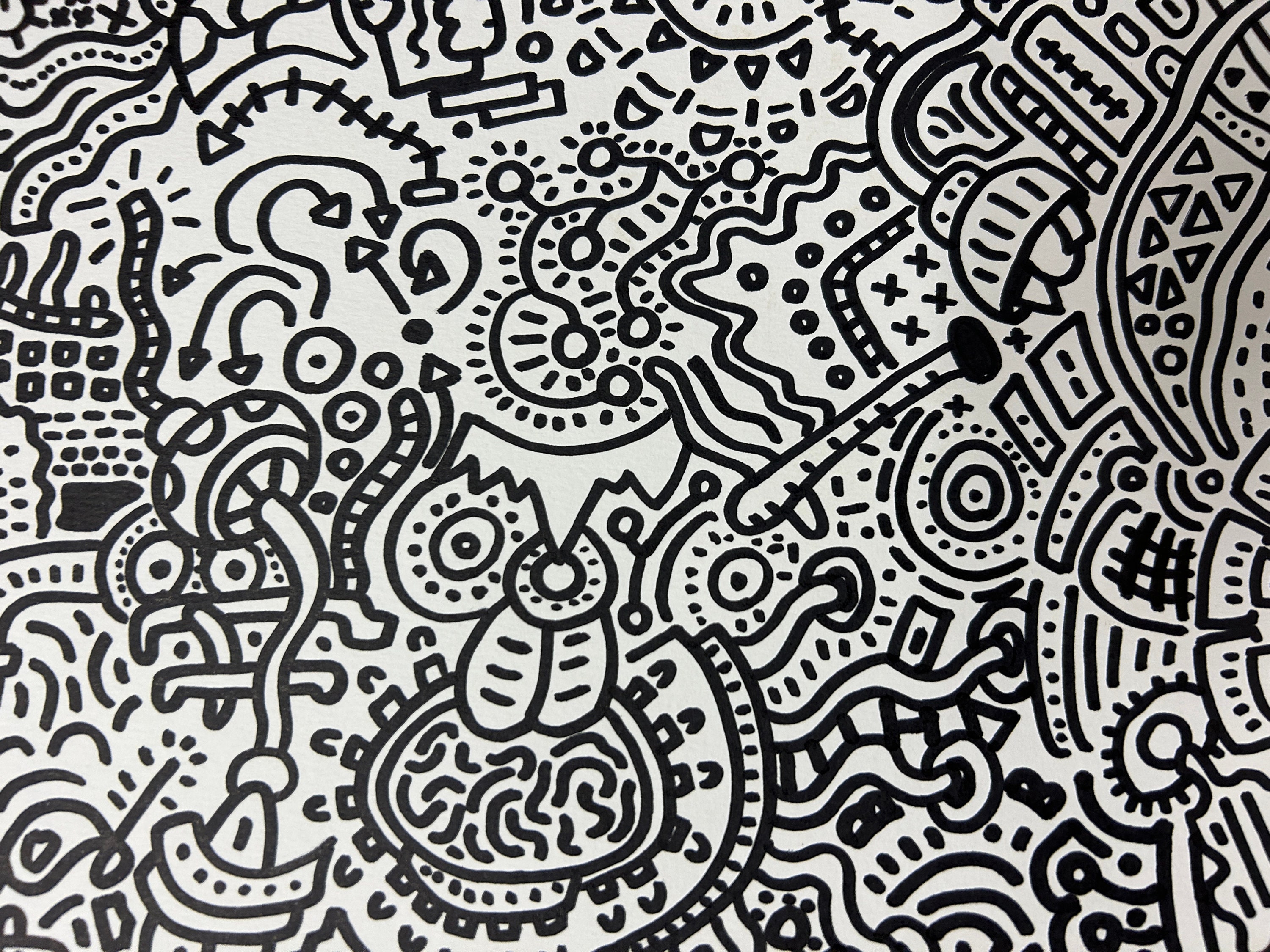 Doodle Art Drawing, Hand Drawn, Wall/living Room/office Decor - Etsy
