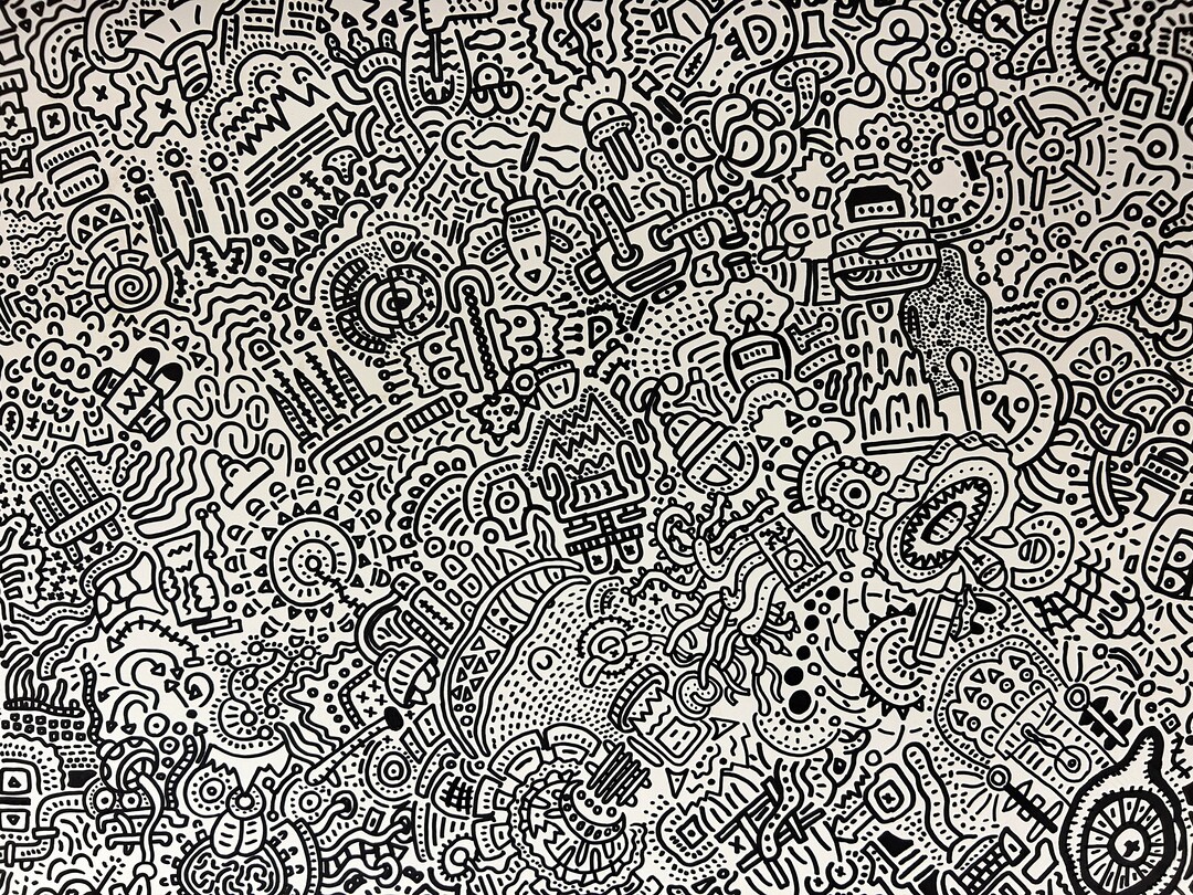 Doodle Art Drawing, Hand Drawn, Wall/living Room/office Decor - Etsy