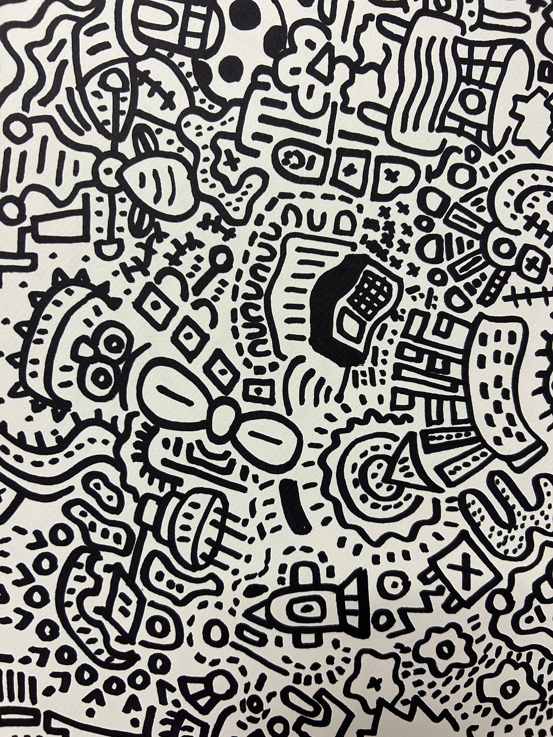 Doodle Art Drawing, Hand Drawn, Wall/living Room/office Decor - Etsy