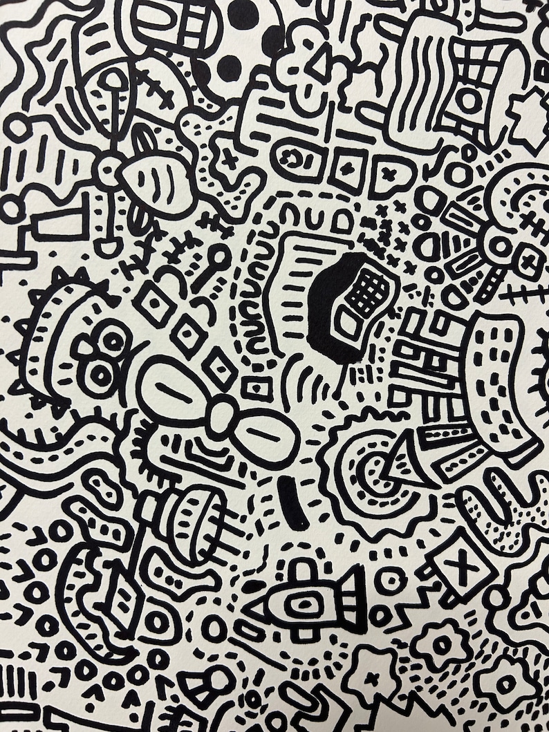 Doodle Art Drawing, Hand Drawn, Wall/living Room/office Decor - Etsy