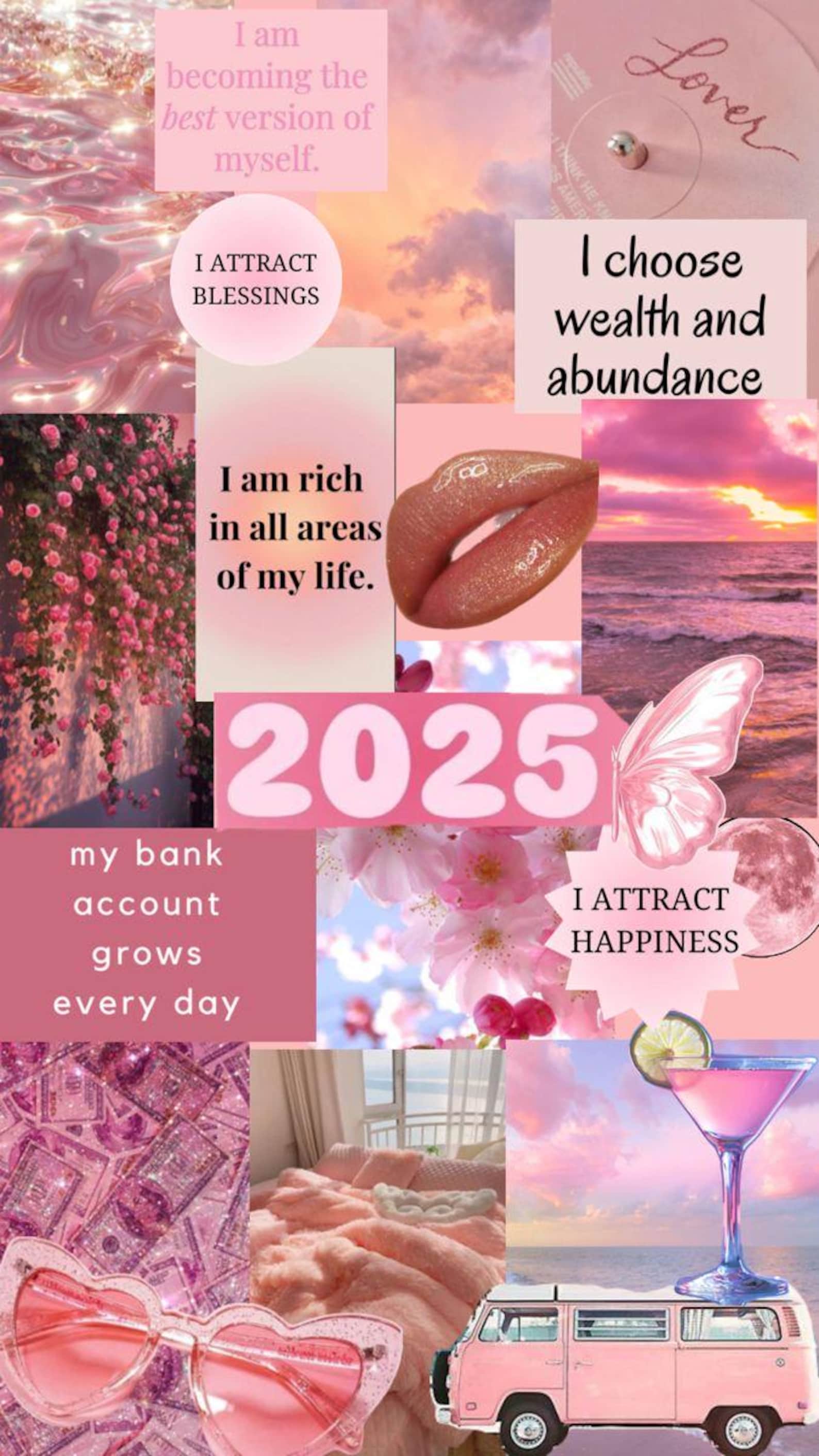 2025 Pink Themed Vision Board - Etsy