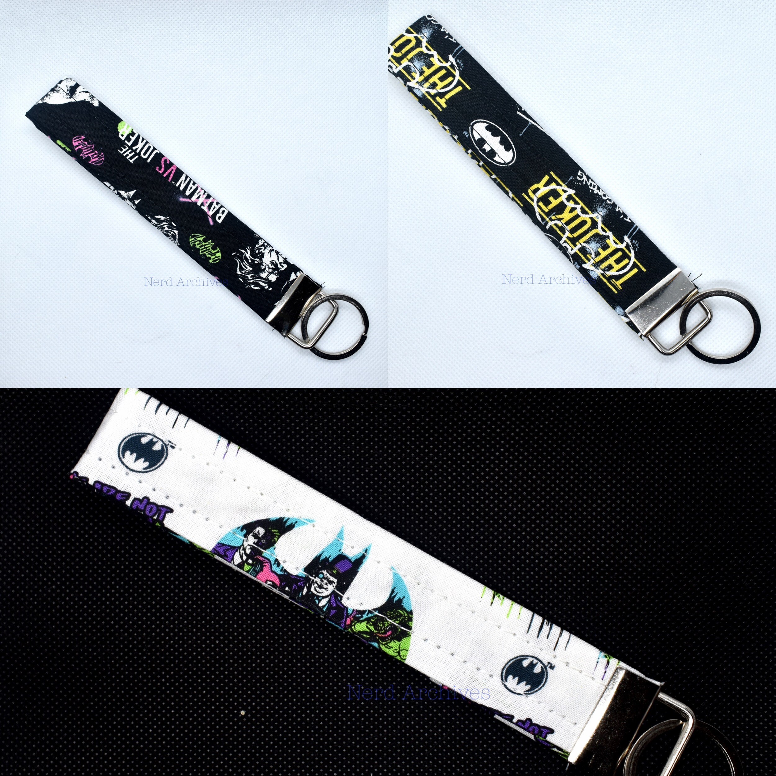 Batman Car Keyfob for House Keys, Wristlet Keychain, Keyring, Fabric ...