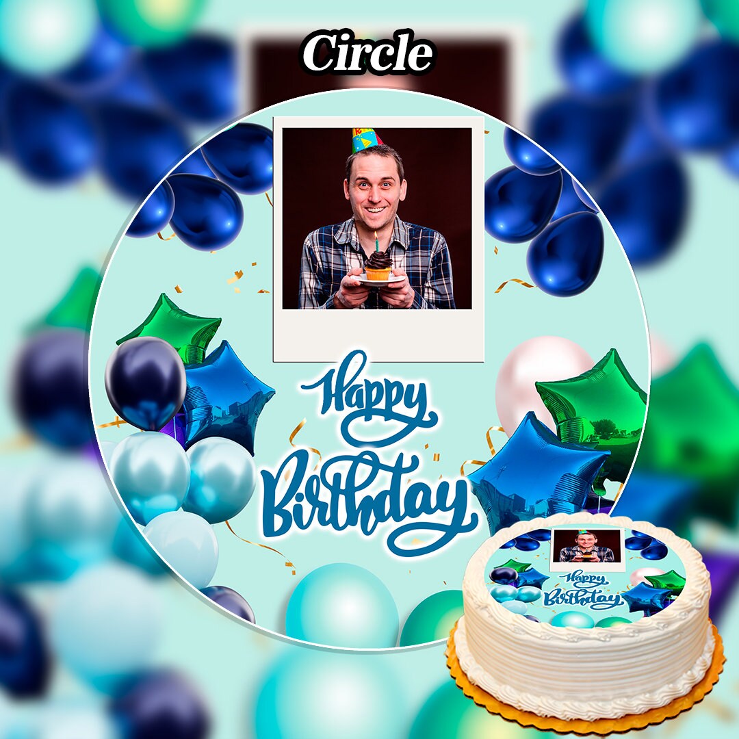 Personalized Edible Happy Birthday Cake Topper With Picture - Etsy