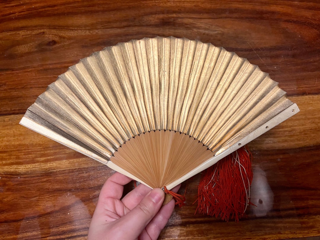 Mini Silver Gold Japanese Hand Fan - Etsy