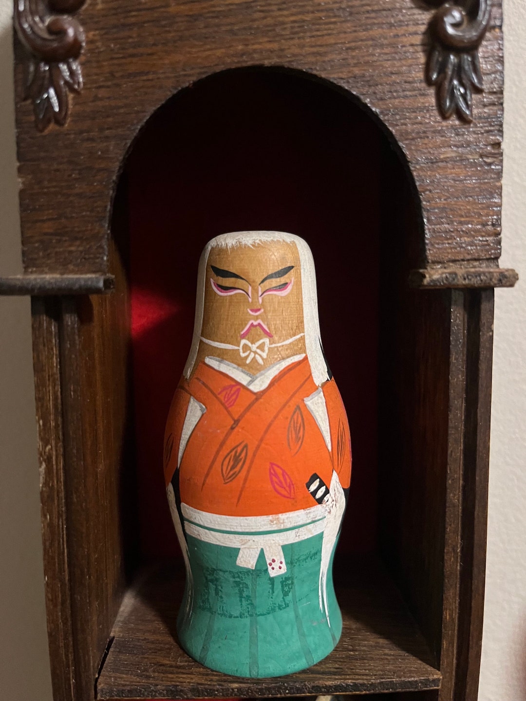 Vintage Japanese Wooden White-haired Samurai Around 1980 Status H:8cm ...