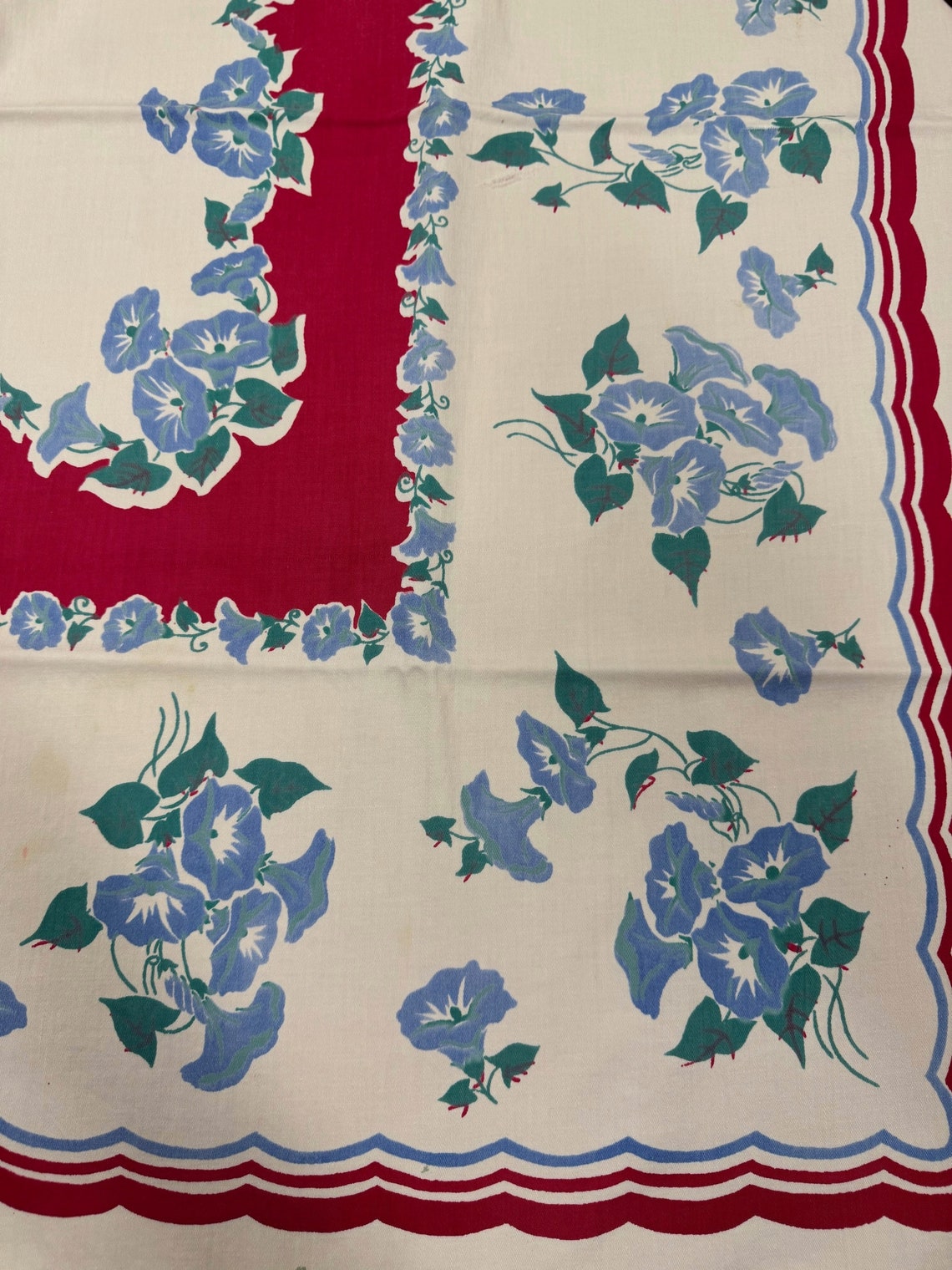 Vintage Tablecloth Morning Glory - Etsy