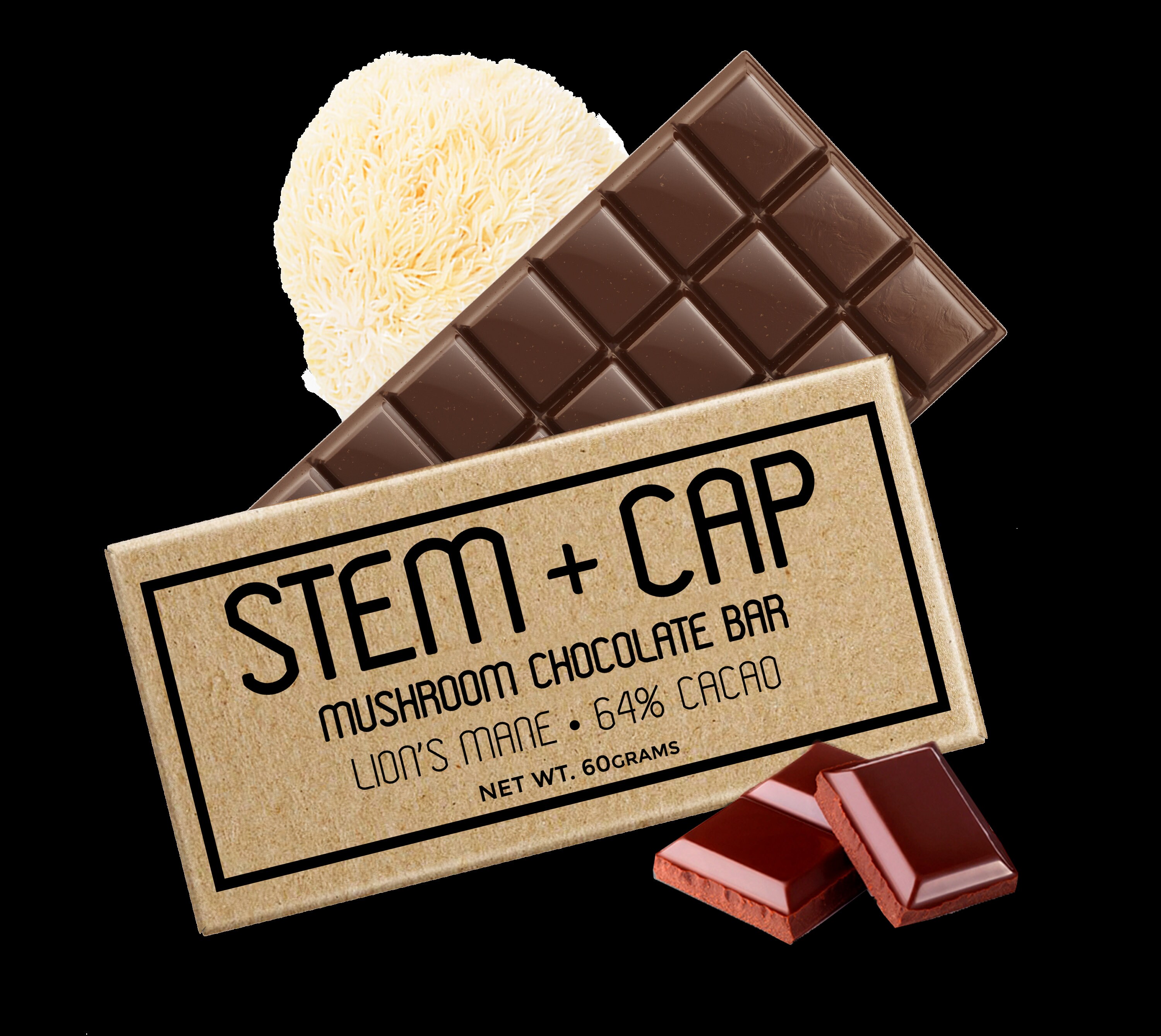 Mushroom Chocolate Lions Mane Bar by Stem Cap - Etsy UK